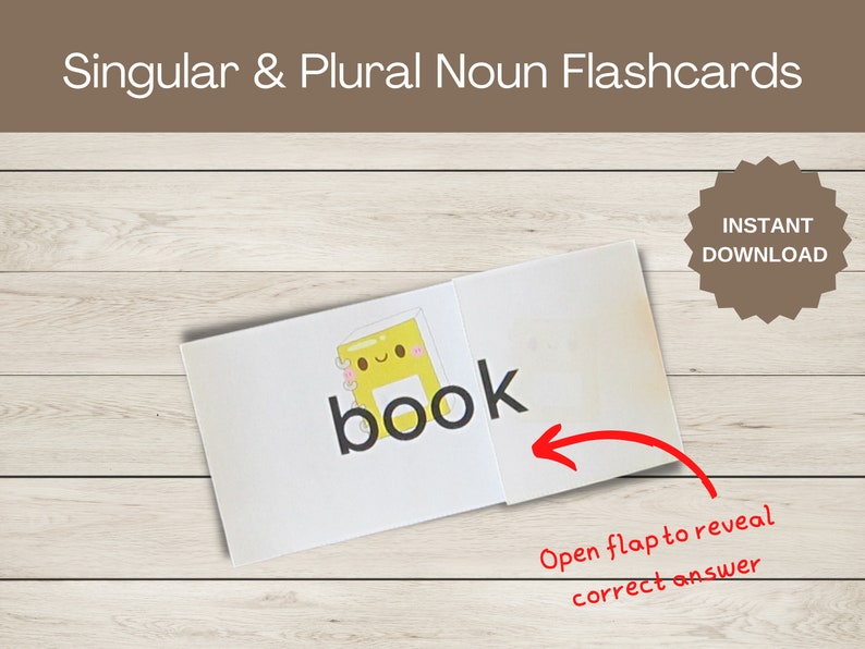Plural & Singular Noun Flashcards Printable | Grammar Cards for Kids ...