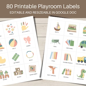 Toy Storage Labels. 80 Playroom Organization Labels. Instant Download ...
