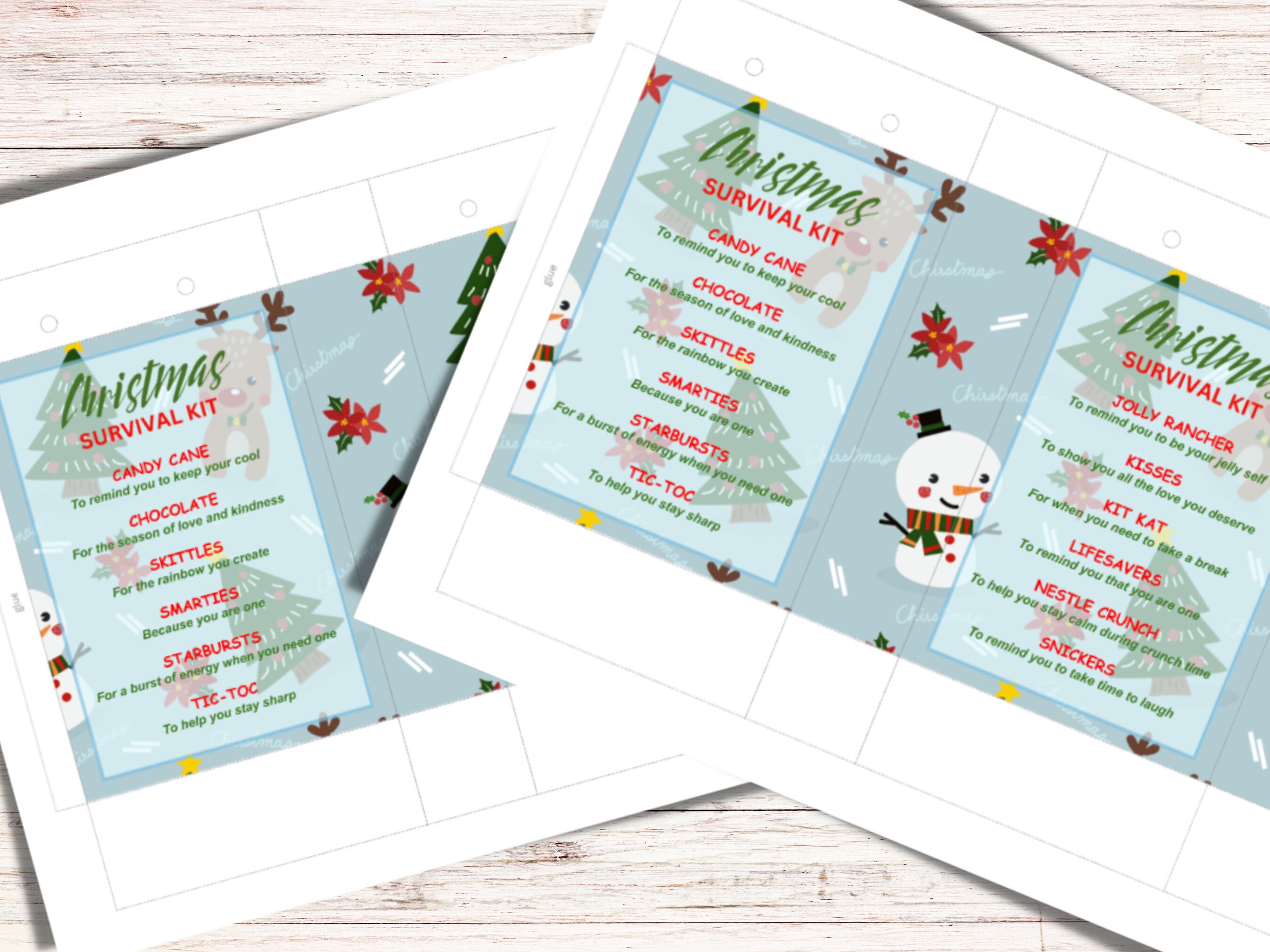 DIY Christmas Survival Kit Treat Bags: Editable Printable (digital ...