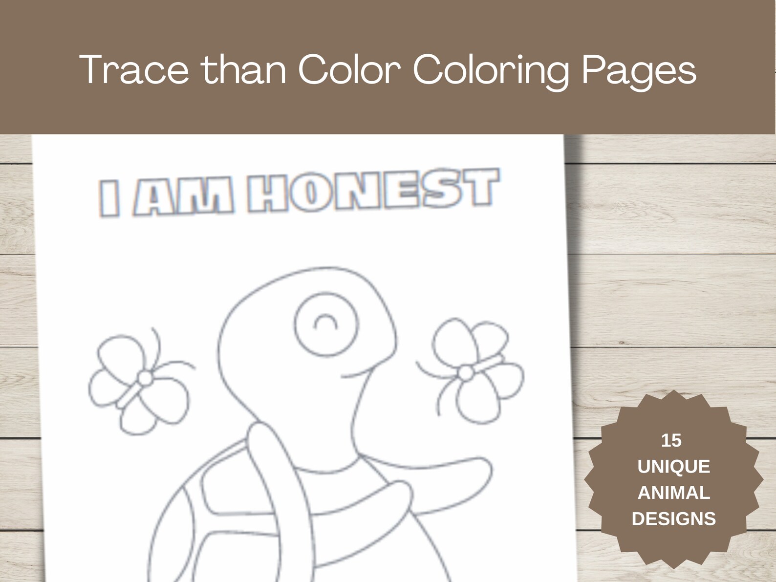 Kids Animal Coloring Pages: Trace and Color, Positive Affirmations ...