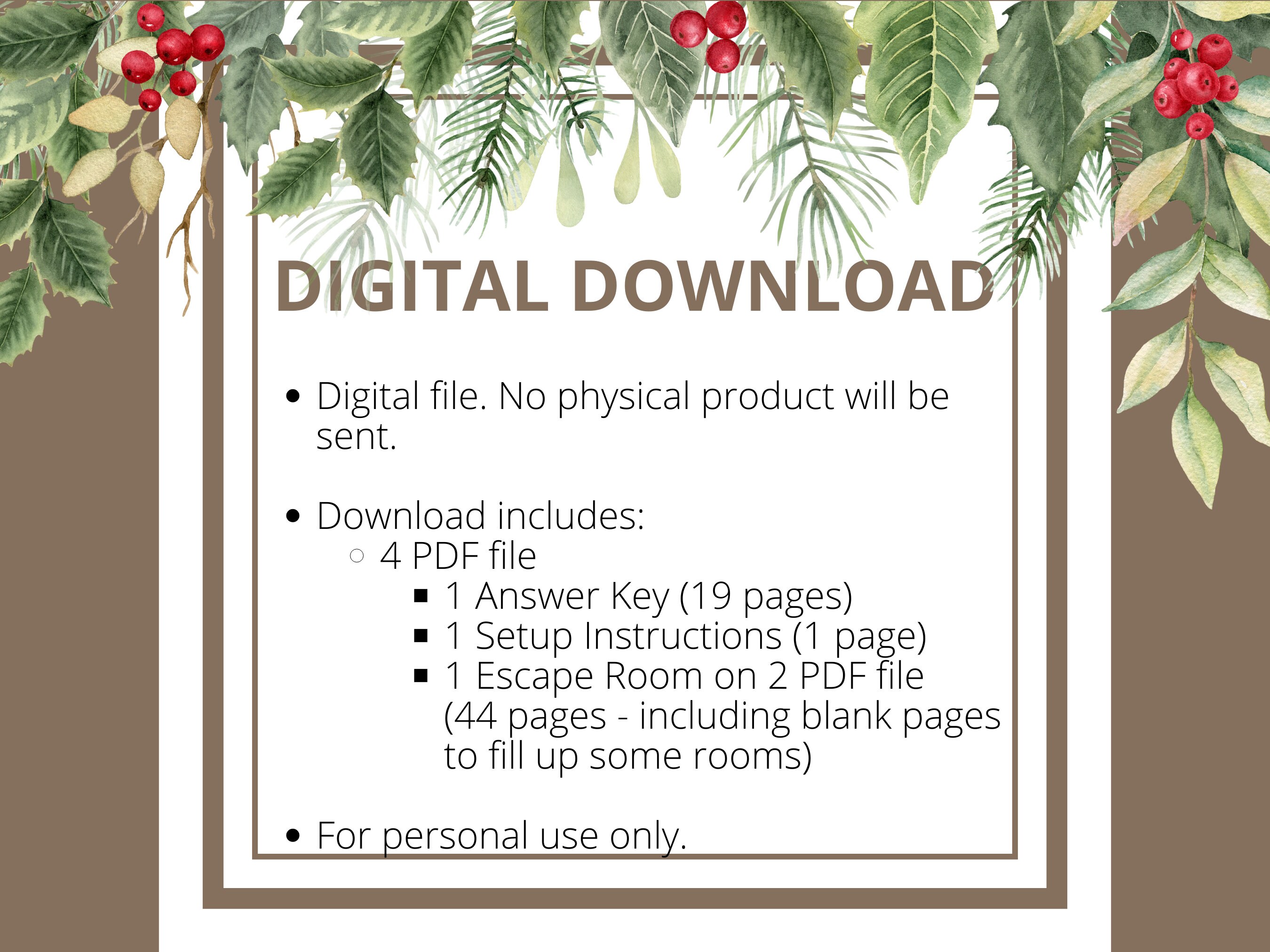 DIY Printable Christmas Escape Room Game. Who Kidnapped Santa Escape ...