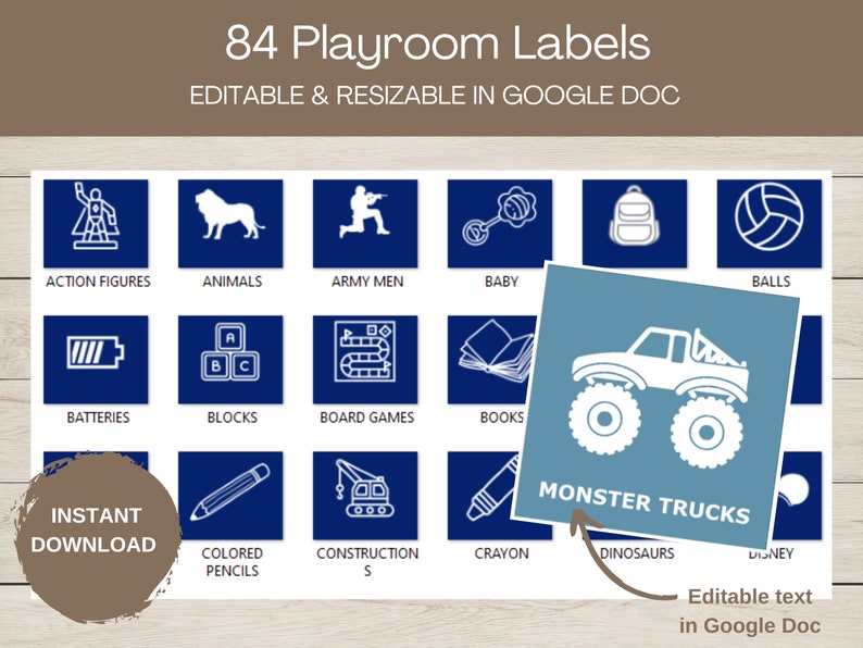 Toy Storage Labels. 84 Playroom Organization Labels. Printable. Instant ...
