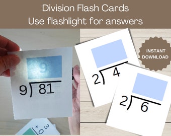Division Flash Cards Printable, Divide by 1-12, 3rd Grade Math, 4th ...