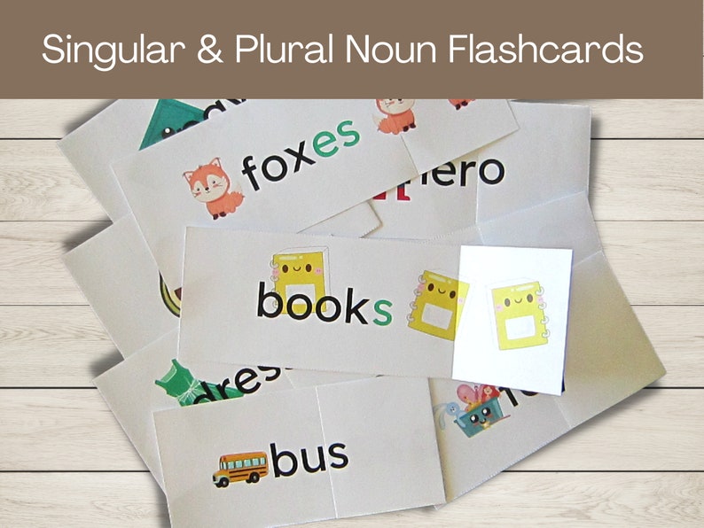 Plural & Singular Noun Flashcards Printable | Grammar Cards for Kids ...