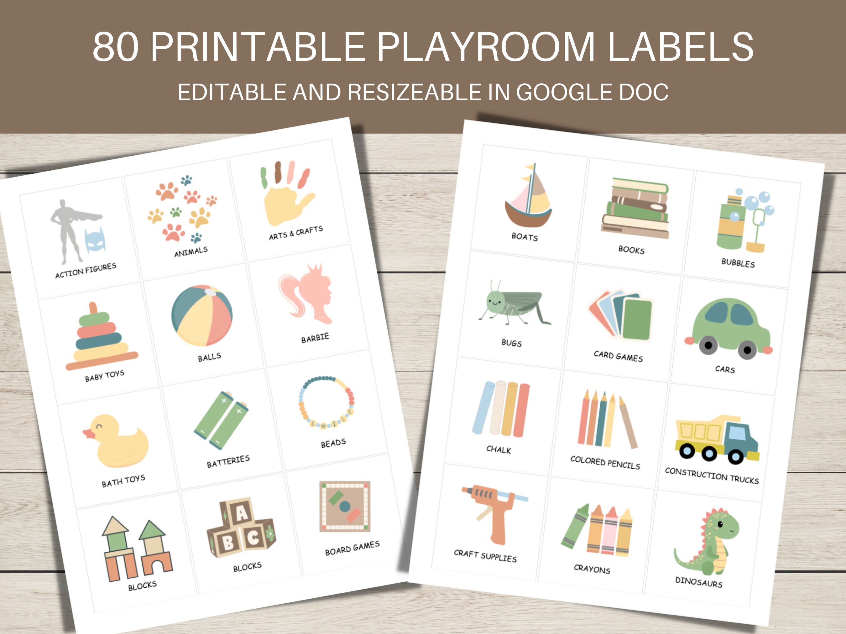 Toy Storage Labels. 80 Playroom Organization Labels. Instant Download ...