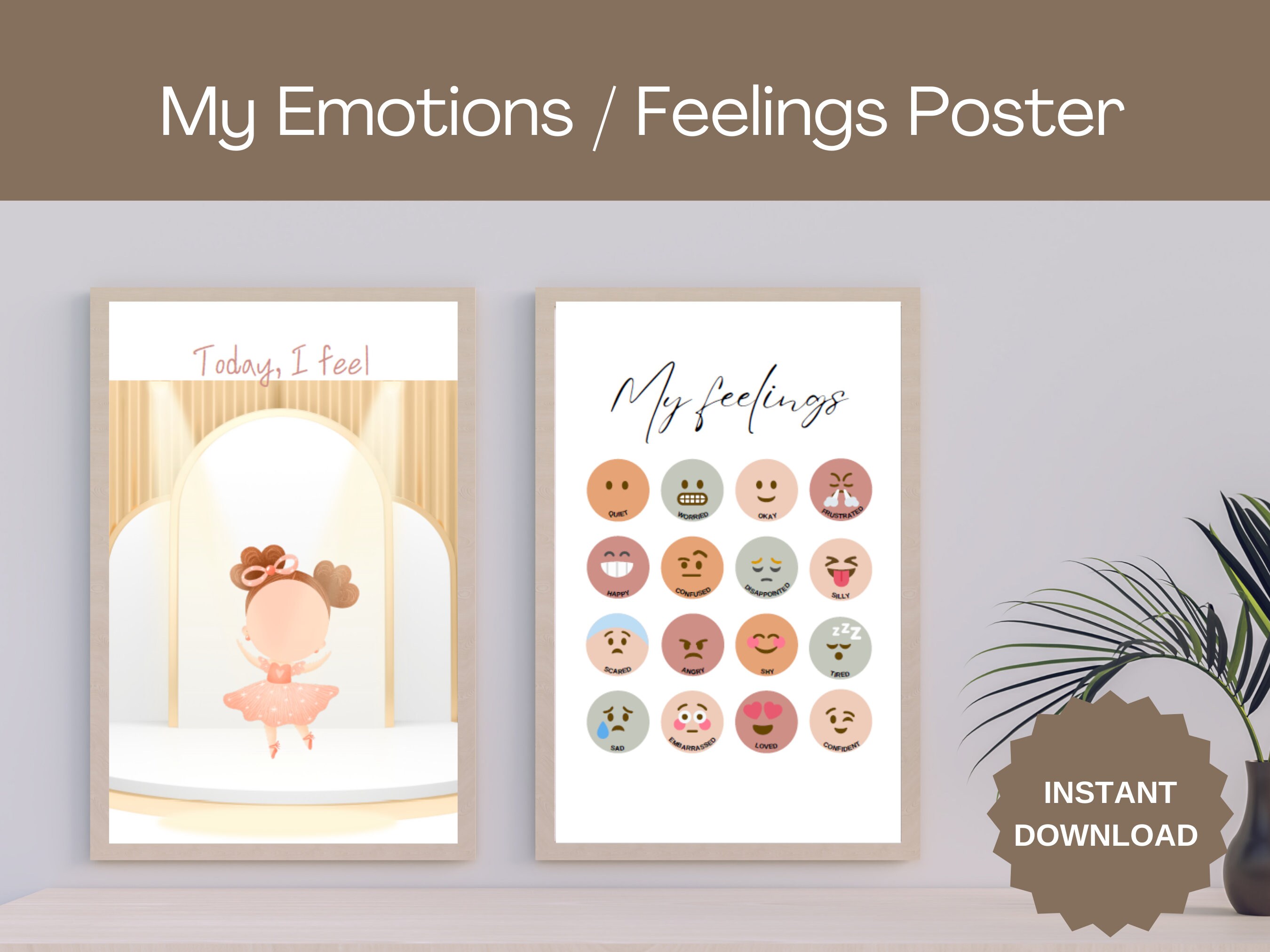 Ballerina Emotions Poster. Feeling Posters. Printable. Instant Download ...