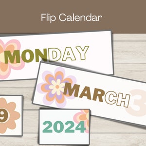 Printable Flip Calendar Printable Hanging Calendar Printable Reusable ...