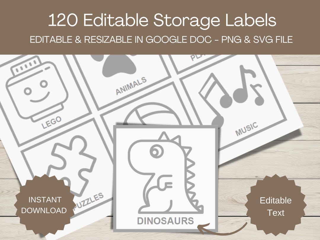 Editable Toy Storage Labels. 120 Playroom Organization Labels ...