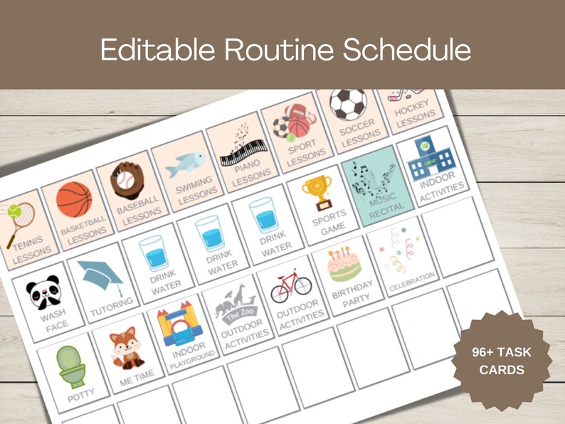 Editable Kids Daily Plannerkids Daily Visual Schedule Daily - Etsy