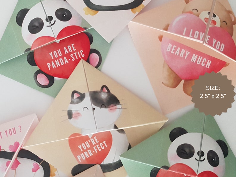 Valentines Printable Classroom Cards. Valentines Origami Bookmarks ...