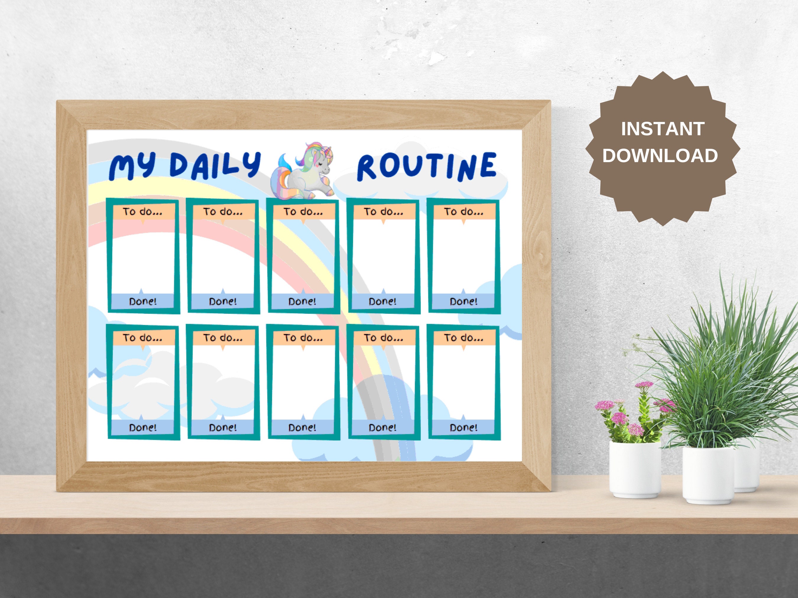 Editable Unicorn Daily Planner for Kids Printable. Visual & Daily ...