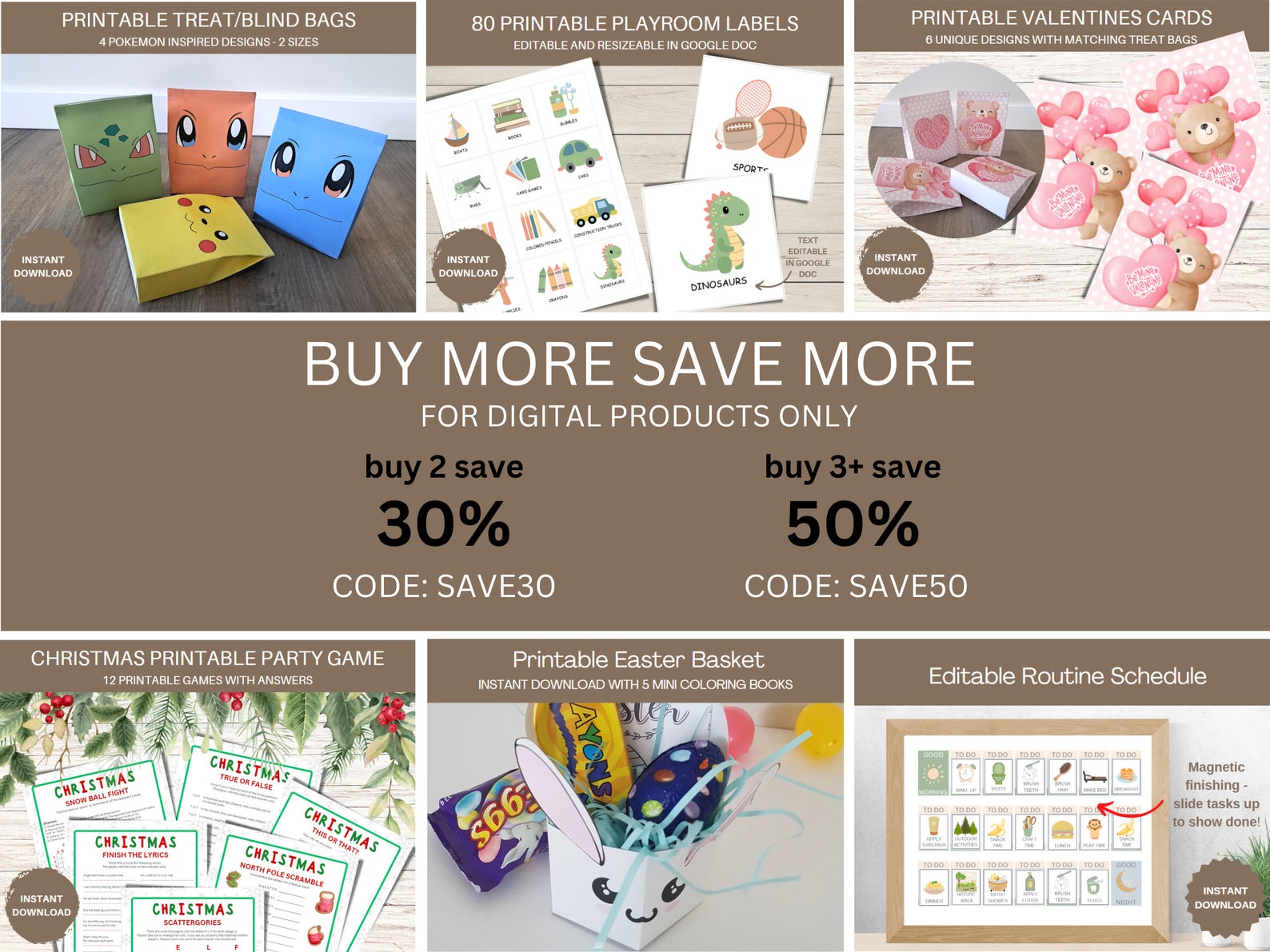 Printable Flip Calendar Printable Hanging Calendar Printable Reusable ...