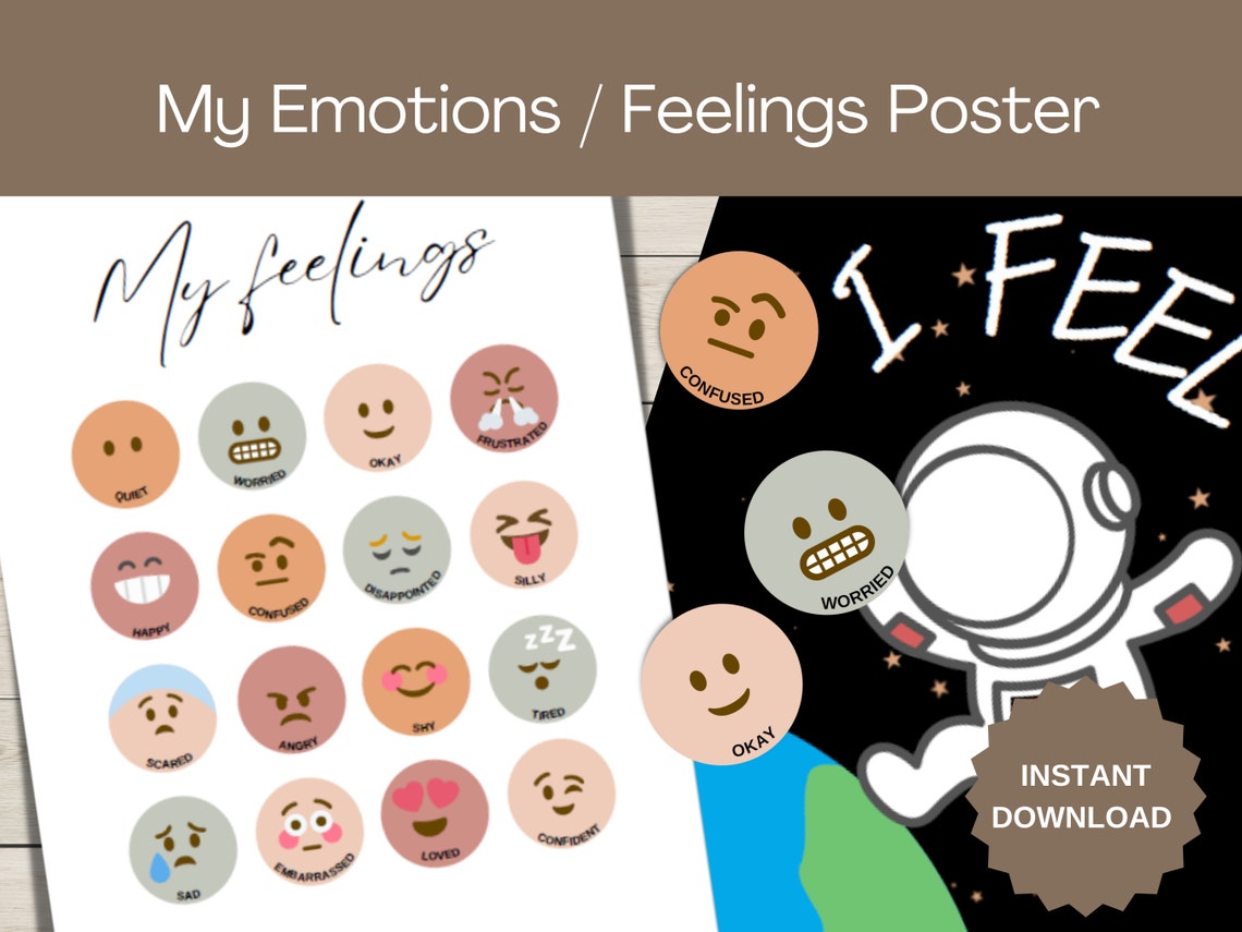 Space Emotions Poster. Feeling Posters. Printable. Instant Download. - Etsy