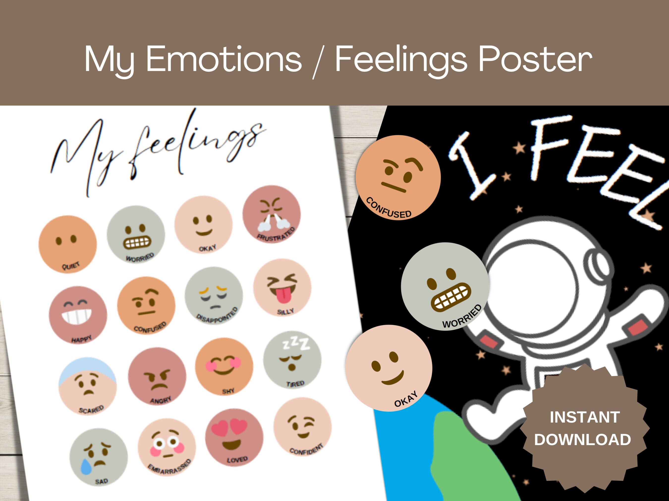 Space Emotions Poster. Feeling Posters. Printable. Instant Download. - Etsy