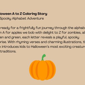 Printable Halloween Story for Kids - ABC Book - Digital Story Coloring ...