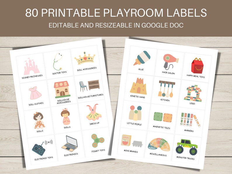 Toy Storage Labels. 80 Playroom Organization Labels. Instant Download ...