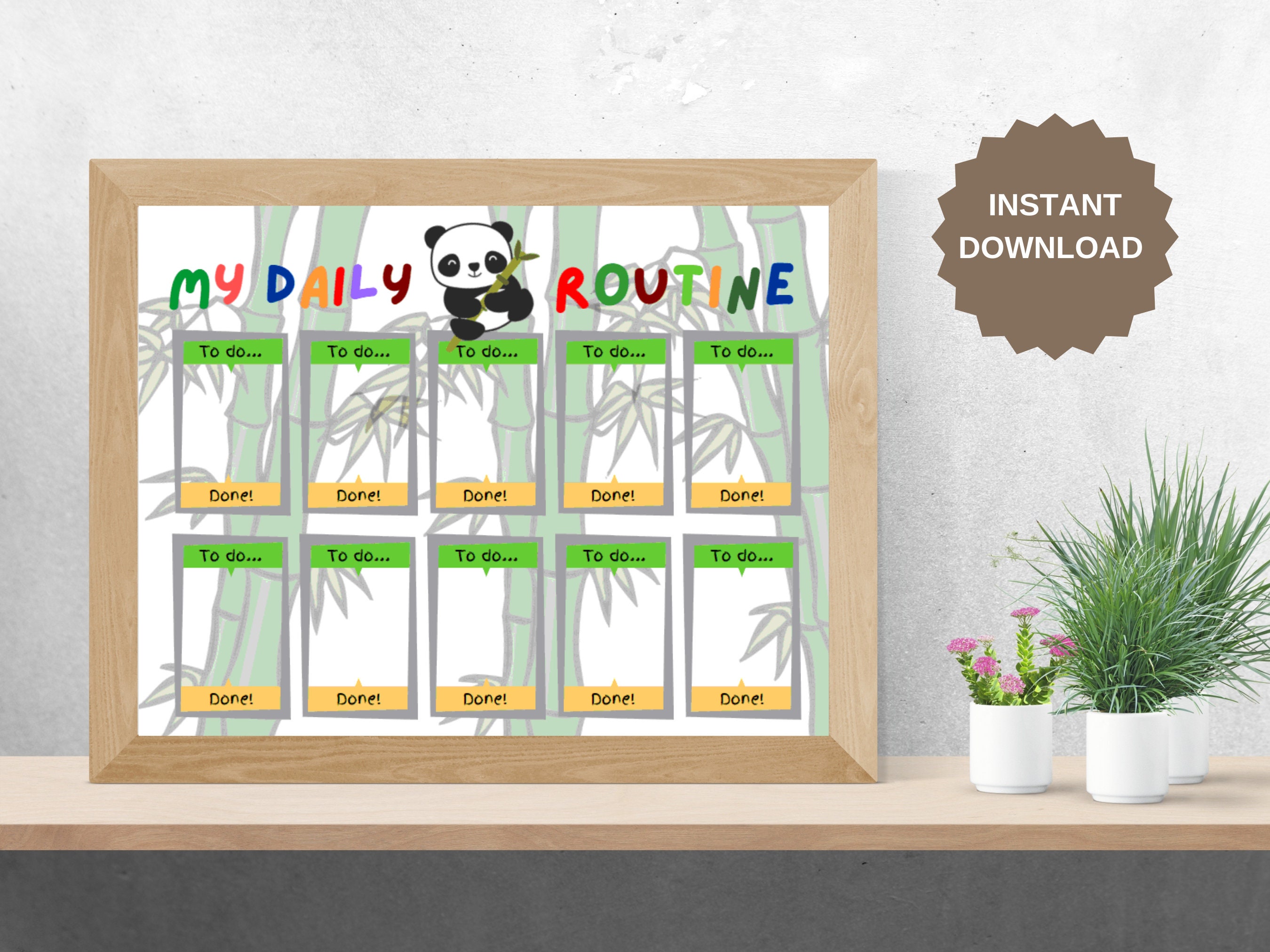 Editable Panda Daily Routine Schedule, Visual Schedule, Toddler ...