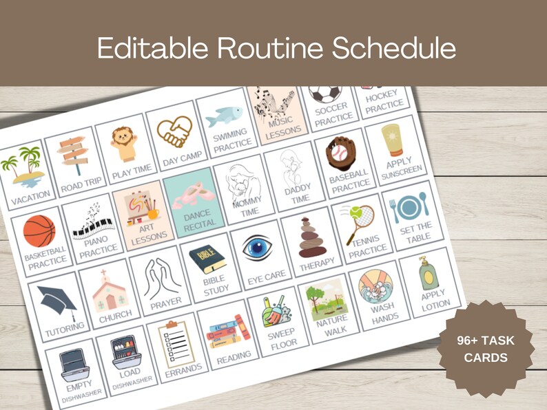 Editable Kids Daily Plannerkids Daily Visual Schedule Daily - Etsy