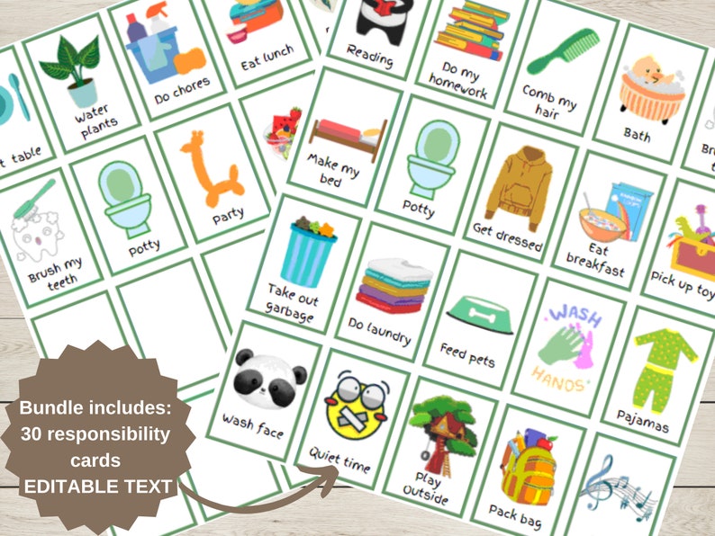 Editable Panda Daily Routine Schedule, Visual Schedule, Toddler ...