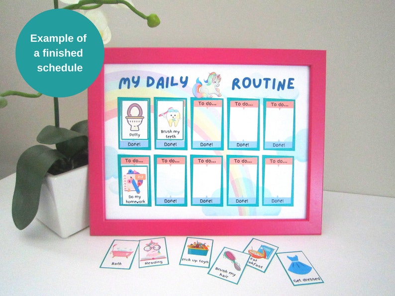 Editable Unicorn Daily Planner for Kids Printable. Visual & Daily ...