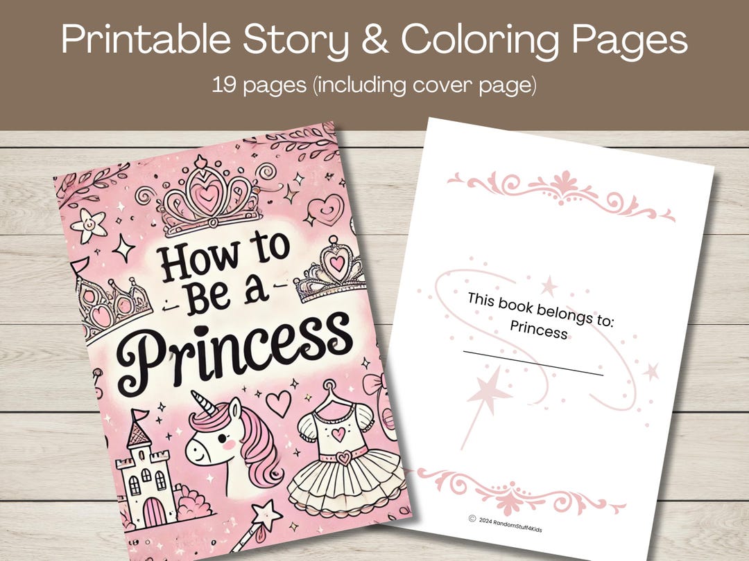 Printable Coloring Story Book for Kids - How to Be a Princess ...