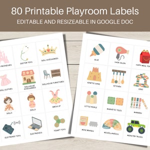 Toy Storage Labels. 80 Playroom Organization Labels. Instant Download ...
