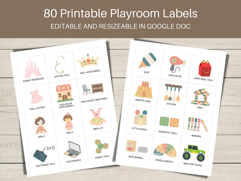Toy Storage Labels. 80 Playroom Organization Labels. Instant Download ...