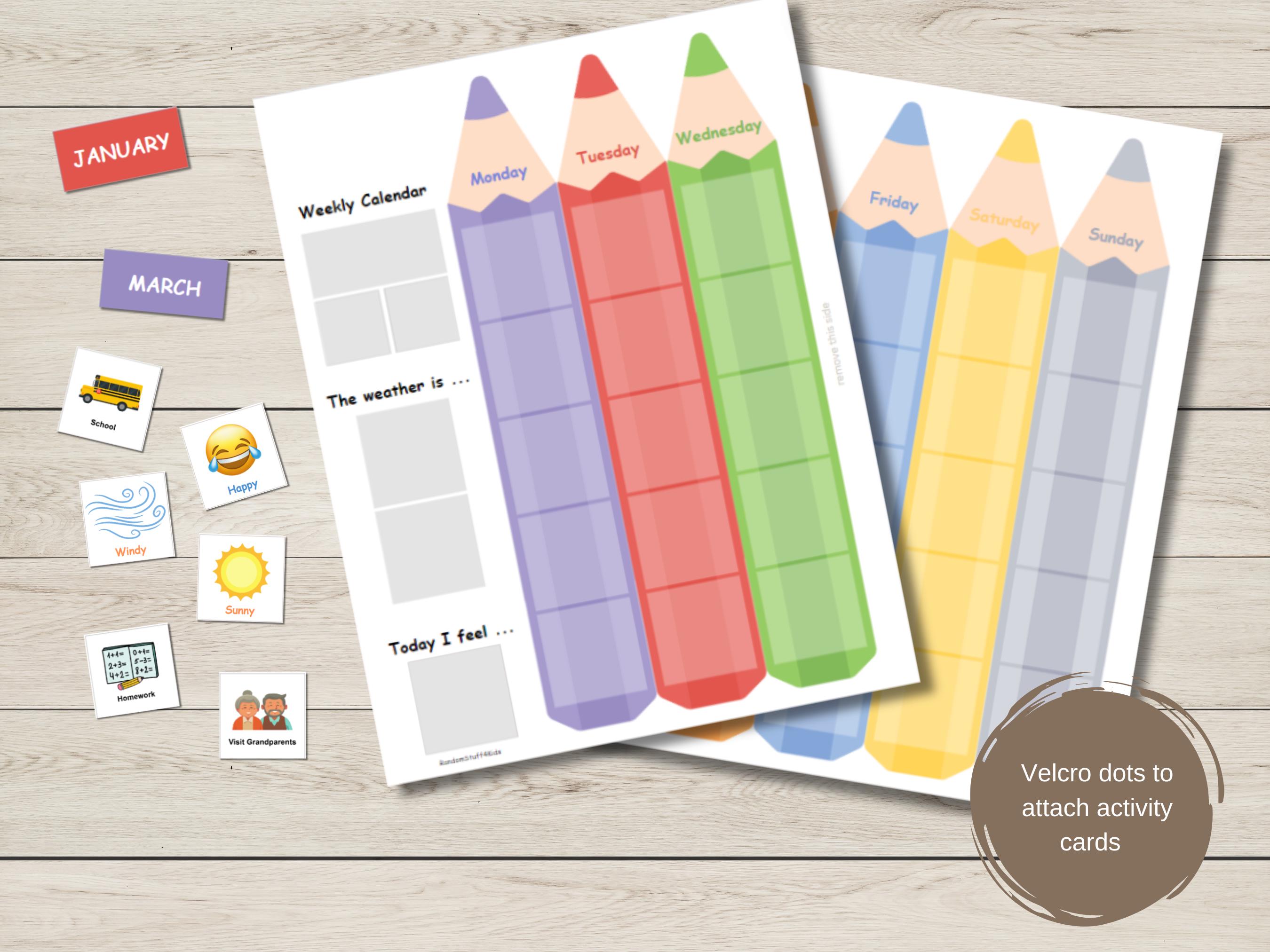 Kids Visual Weekly Calendar: Customizable Picture Schedule (PDF ...