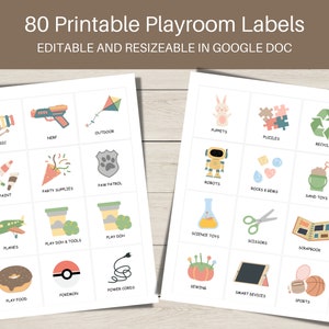 Toy Storage Labels. 80 Playroom Organization Labels. Instant Download ...