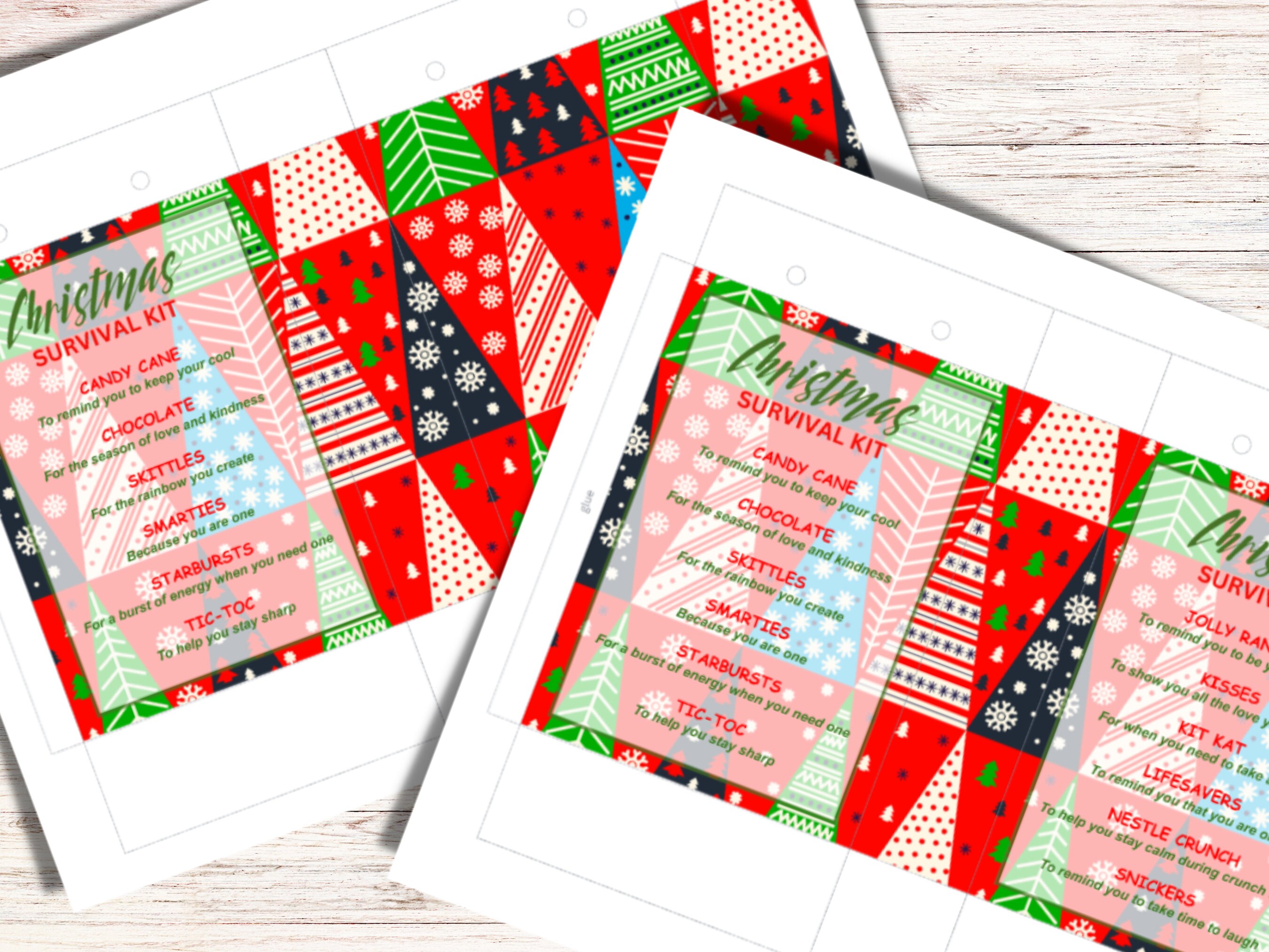 DIY Christmas Survival Kit Treat Bags: Editable Printable (digital ...