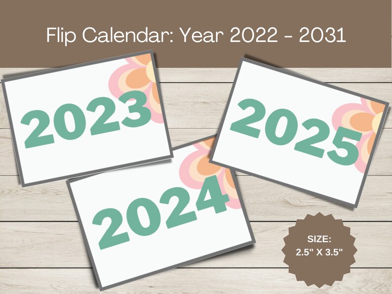 Printable Flip Calendar Printable Hanging Calendar Printable Reusable ...