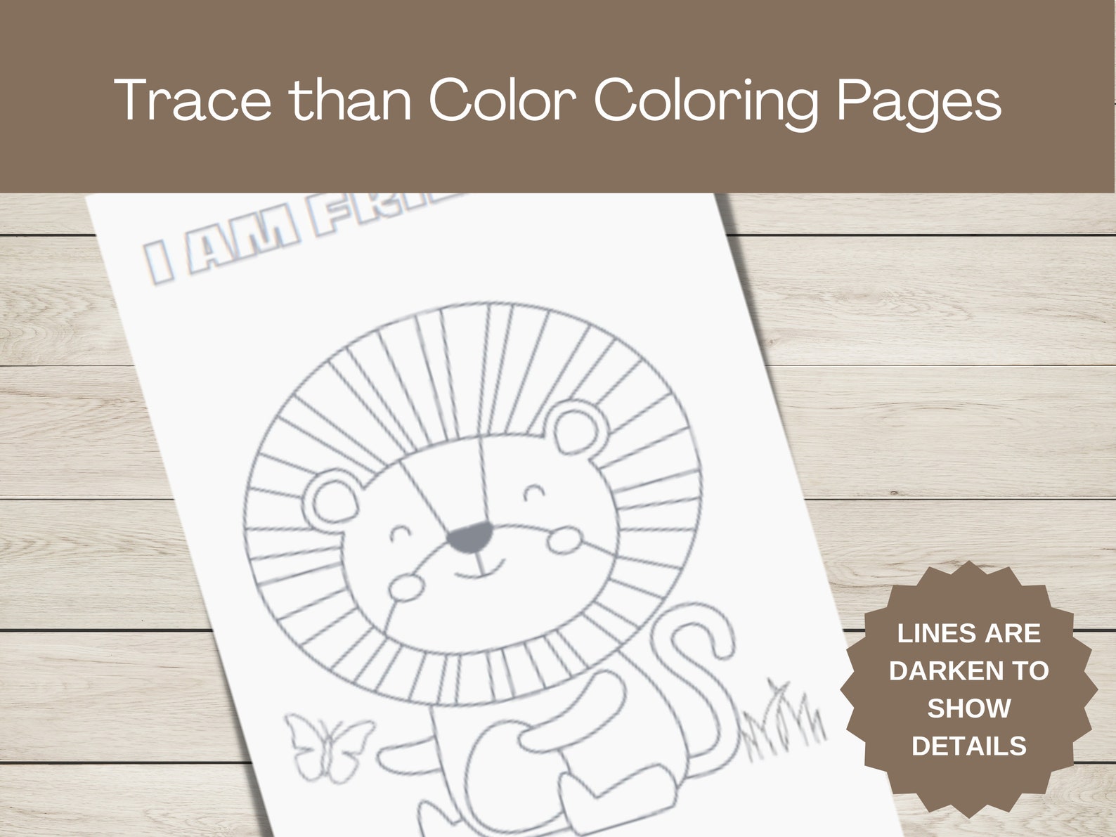 Kids Animal Coloring Pages: Trace and Color, Positive Affirmations ...