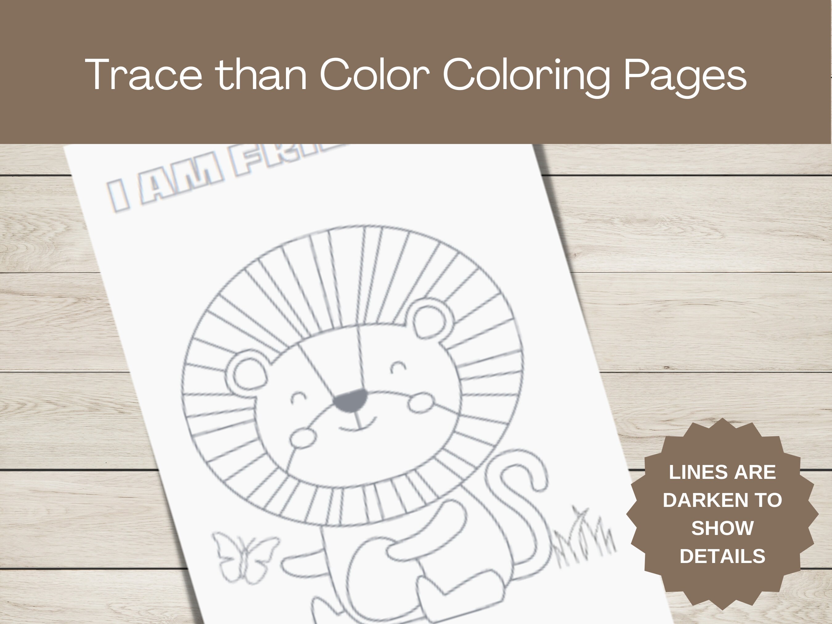 Trace and Color Kids Animals Coloring Pages With Positive Affirmation ...