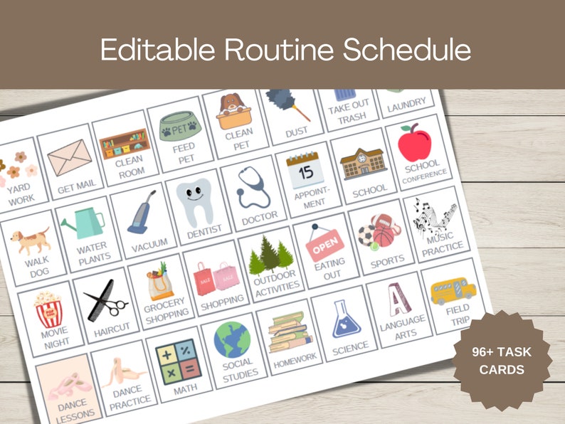 Editable Kids Daily Plannerkids Daily Visual Schedule Daily - Etsy