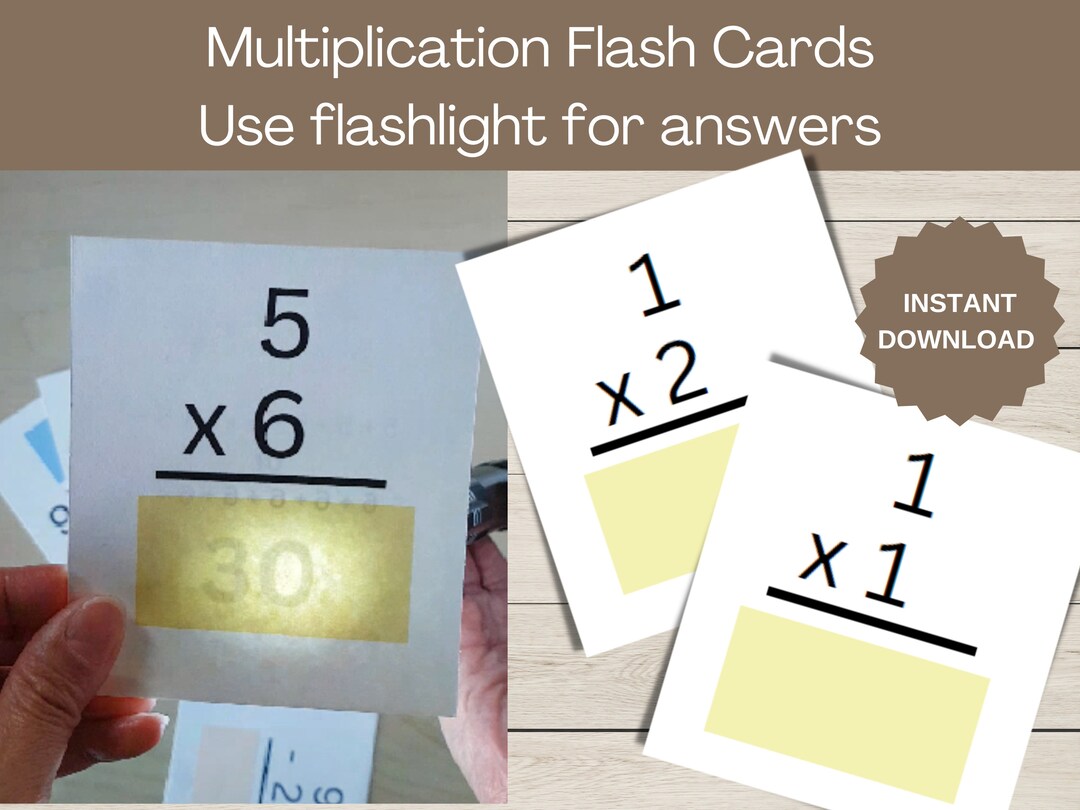 Multiplication Printable Math Flash Cards Game. Printable Math Flash ...
