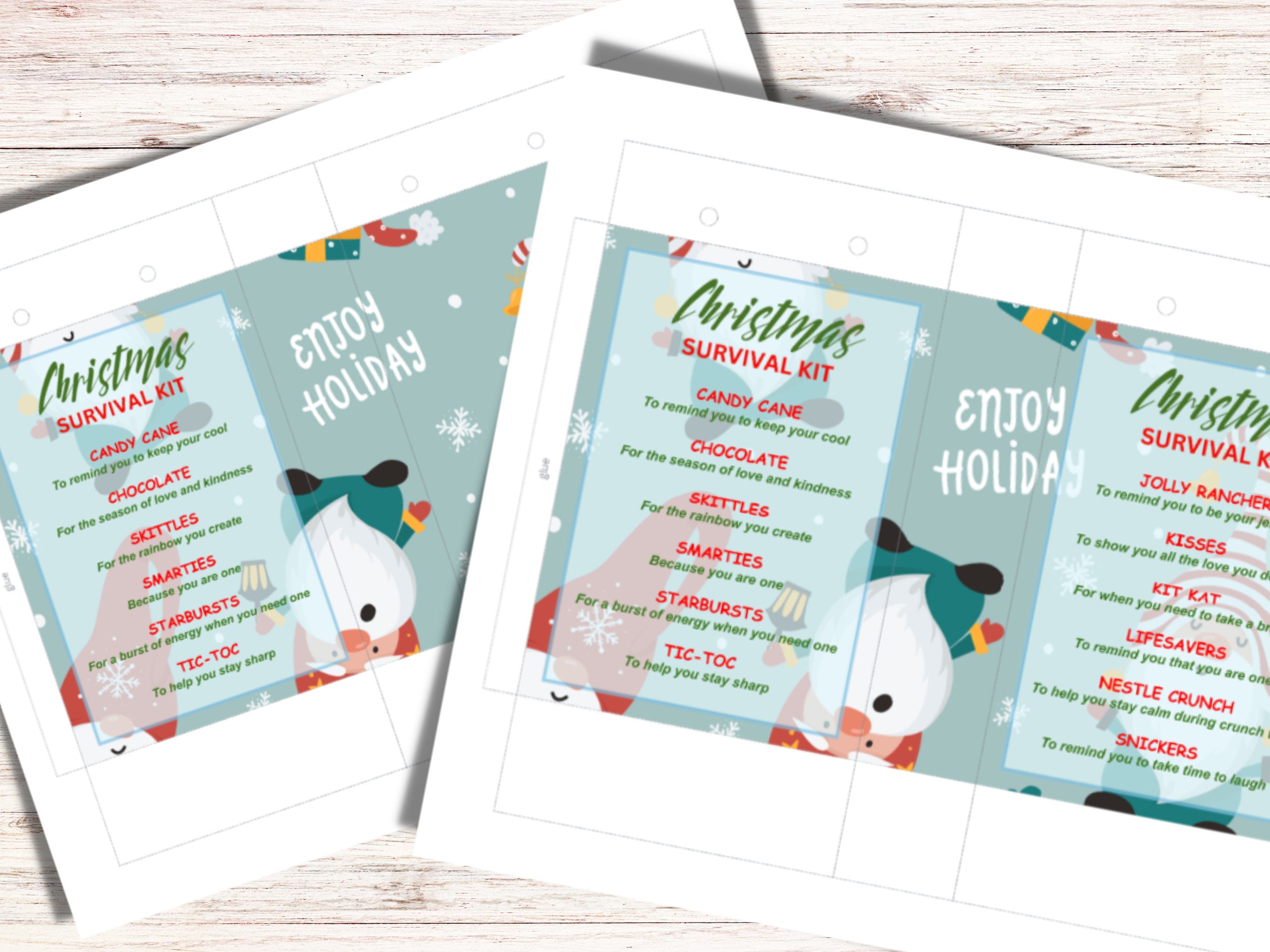 Customized DIY Christmas Survival Kit Gift Bags or Treat Bags. Download ...