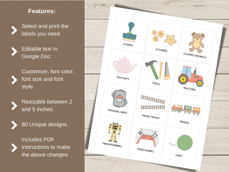 Toy Storage Labels. 80 Playroom Organization Labels. Instant Download ...