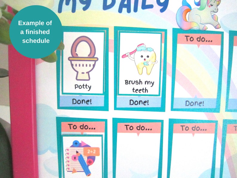 Printable Dinosaur Kids Daily Routine Chart, Daily Planner, Chore Chart ...