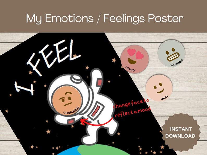 Space Emotions Poster. Feeling Posters. Printable. Instant Download. - Etsy
