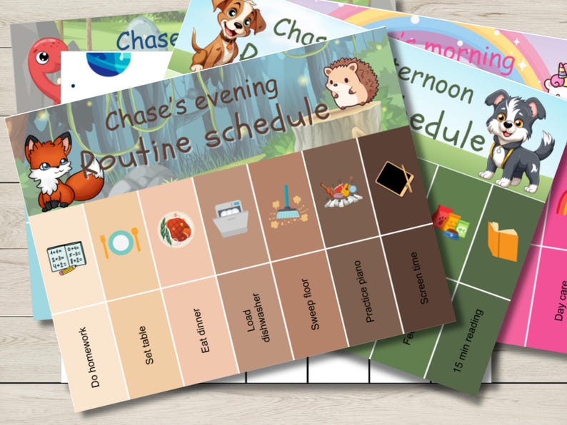 Editable Kids Daily Routine Chart: Visual Schedule, 140 Cards (PDF ...