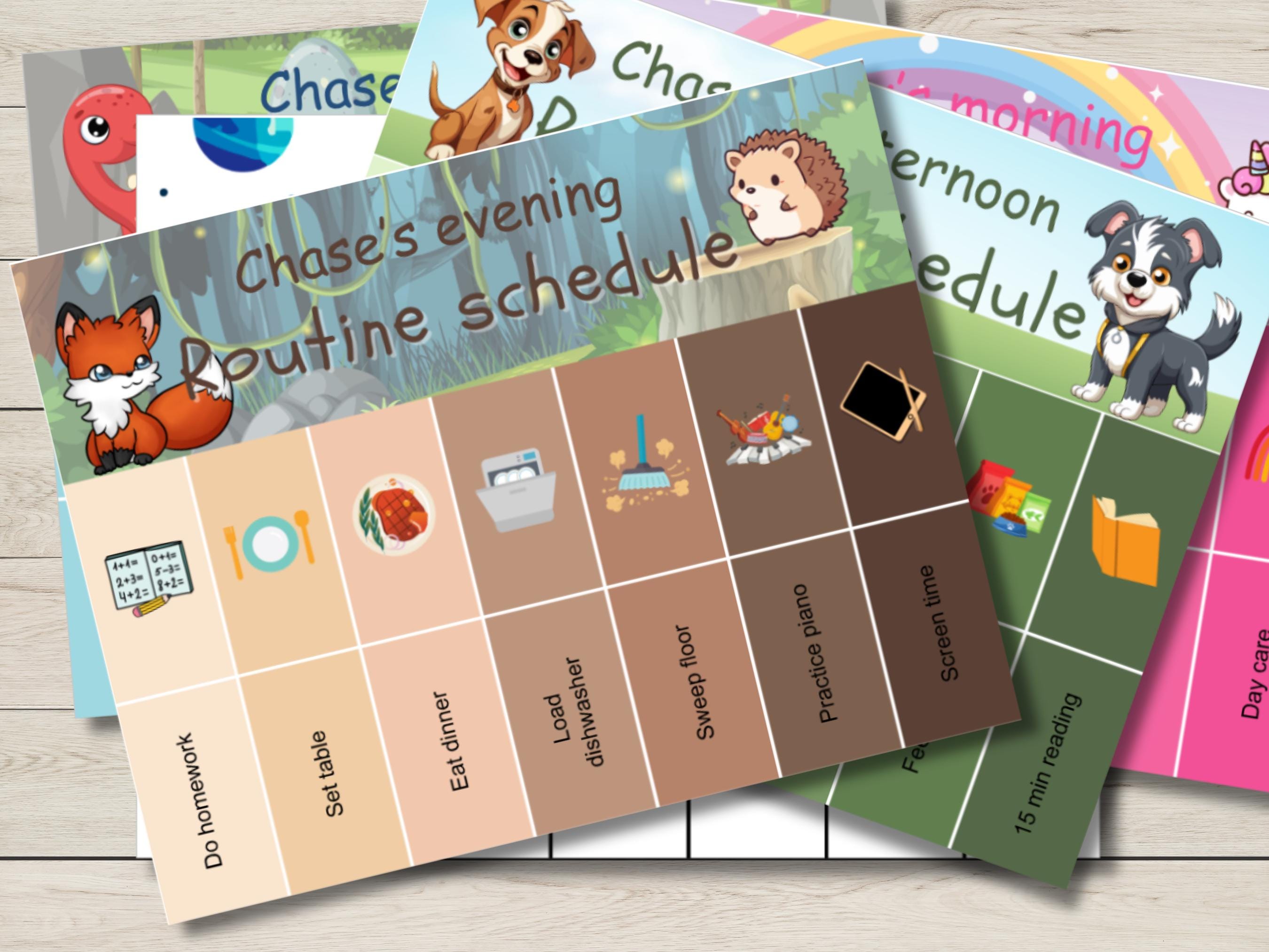 Editable Kids Daily Routine Chart: Visual Schedule, 140 Cards (PDF ...