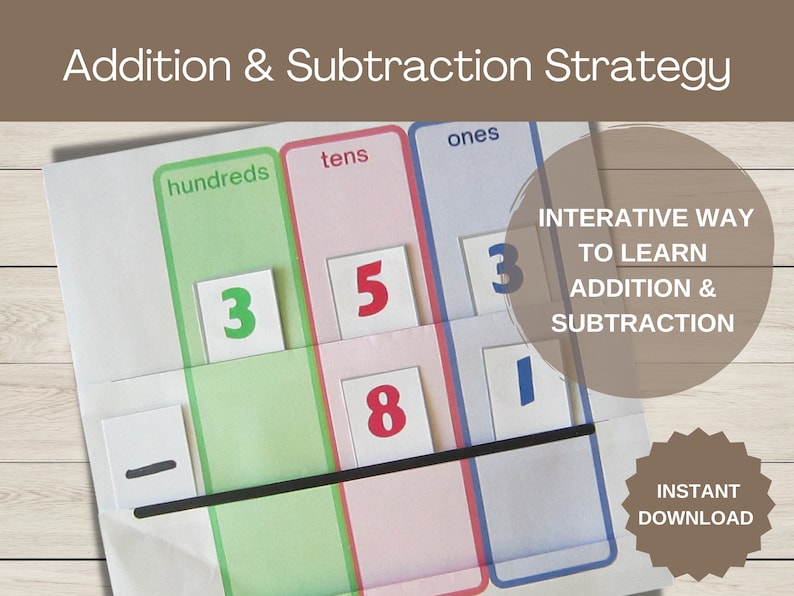DIY Addition and Subtraction Math Template | Regrouping & Place Value ...