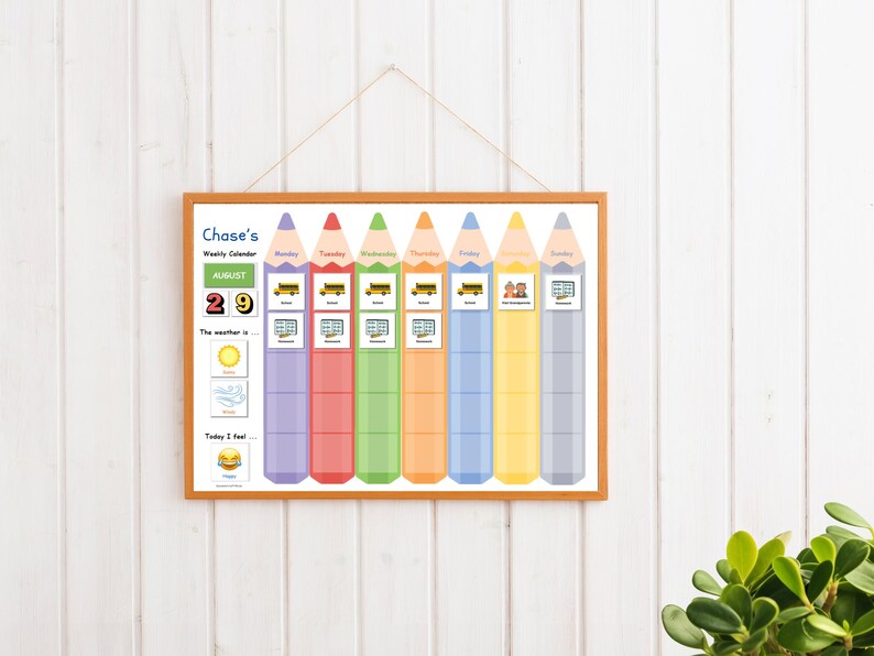 Kids Visual Weekly Calendar: Customizable Picture Schedule (PDF ...