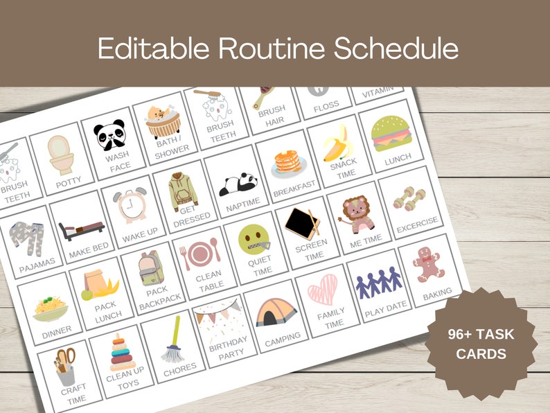 Editable Kids Daily Plannerkids Daily Visual Schedule Daily - Etsy