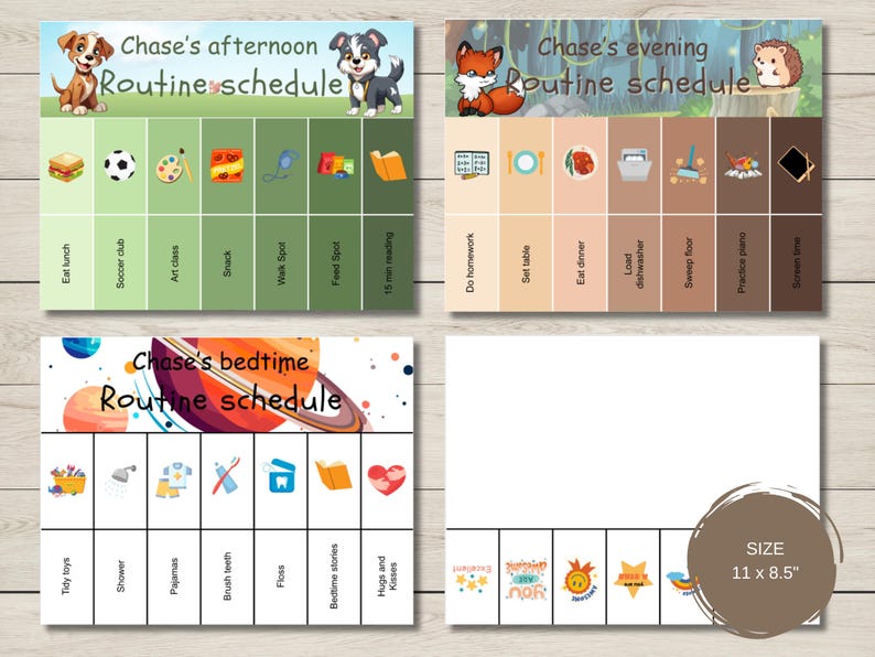 Editable Kids Daily Routine Chart: Visual Schedule, 140 Cards (PDF ...