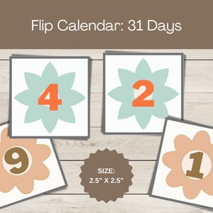 Printable Flip Calendar Printable Hanging Calendar Printable Reusable ...