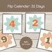 Printable Flip Calendar Printable Hanging Calendar Printable Reusable ...