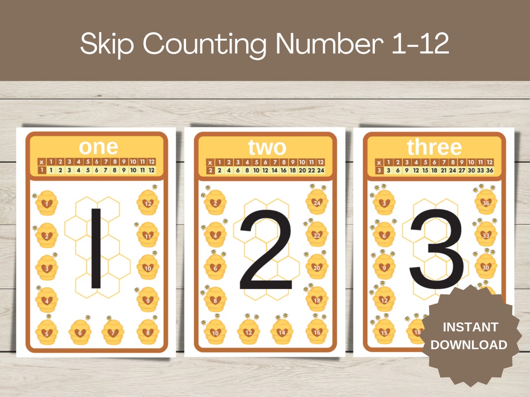 Bumble Bees Skip Counting Multiplication Poster Chart for Elementary ...