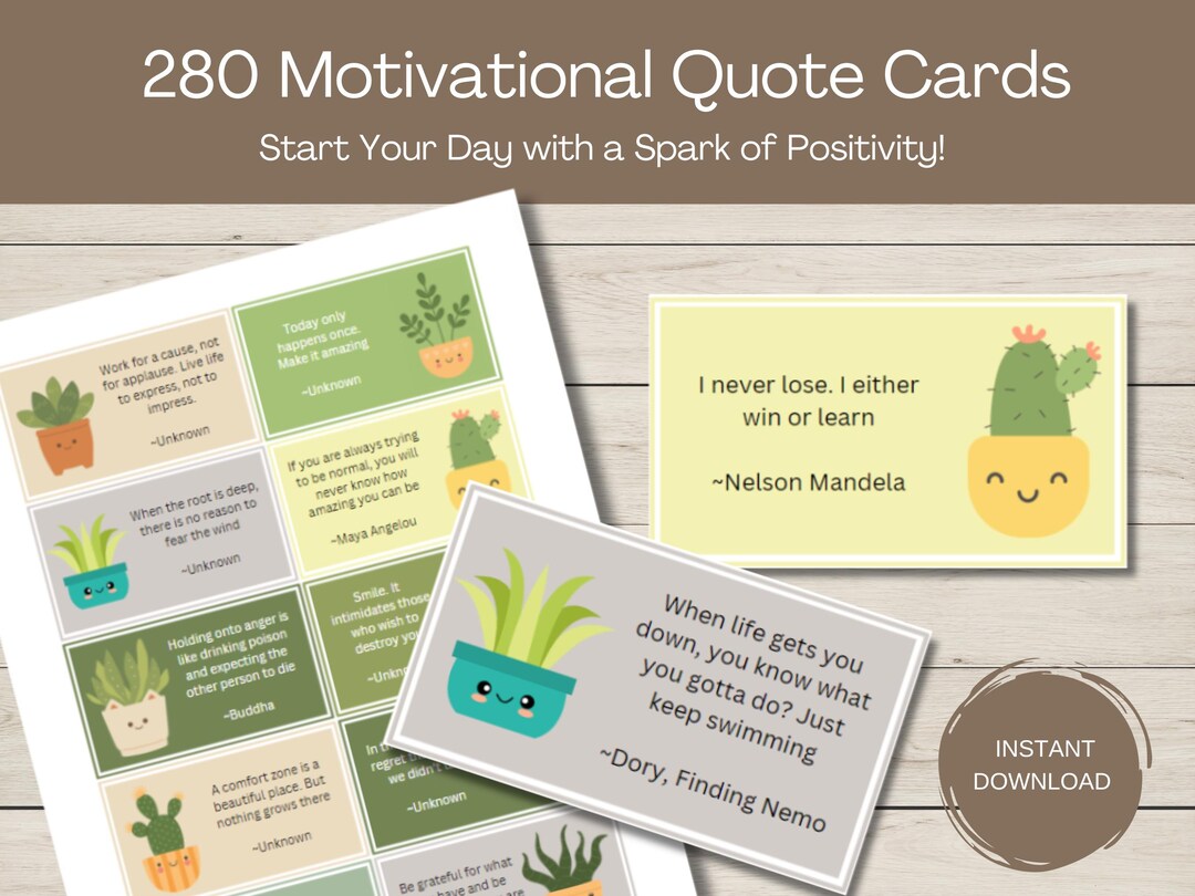 280 Printable Motivational, Inspirational and Affirmation Cards for ...