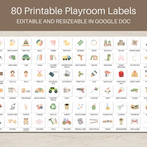Toy Storage Labels. 80 Playroom Organization Labels. Instant Download ...